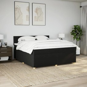 Box spring postel s matrací černá 180x200 cm textil 3289054
