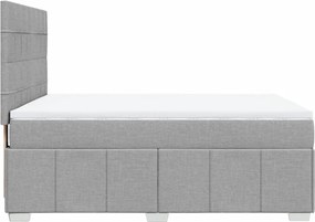 Box spring postel s matrací světle šedá 160 x 200 cm textil 3291719