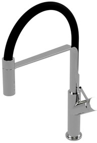 OMNIRES Vita - Dřezová baterie s flexibilním ramenem, chrom/matná černá VI6350BLCR