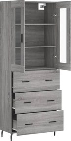 Skříň highboard šedá sonoma 69,5 x 34 x 180 cm kompozitní dřevo 3198423