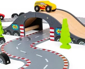 Bigjigs Rail Dřevěná autodráha závodní den / od 3 let