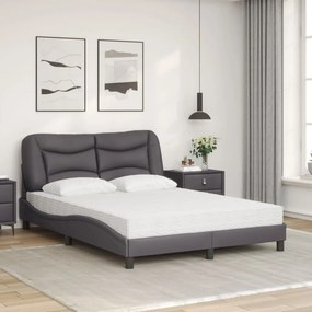 Postel s matrací Hvar šedá 140 x 200 cm umělá kůže 3208727