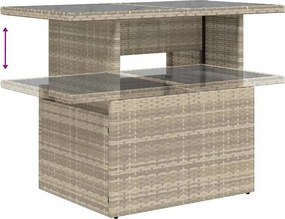 7dílná zahradní sedací souprava a podušky světle šedá polyratan 3267762