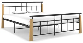 Rám postele kov a masivní dubové dřevo 160 x 200 cm,  324901 HangarStore.cz