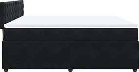 Box spring postel s matrací černá 200x200 cm samet 3290144
