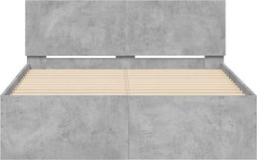 Rám postele s čelem a LED osvětlením betonově šedý 120 x 200 cm 3207619