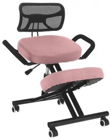 Klekací židle RUFUS růžová/černá - TempoKondela