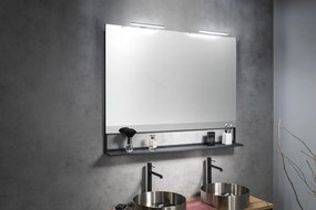 Sapho ERUPTA zrcadlo s LED osvětlením a policí 120x80cm, černá mat ERU345