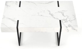 Konferenční stolek Bianca bílý mramor/černá