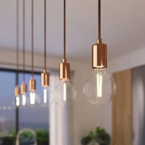 creative cables Závěsná lampa se 3 světly, s obdélníkovým XXL baldachýnem Rose-one, textilním kabelem a kovovými komponenty Barva: Hladký ocelový dibond