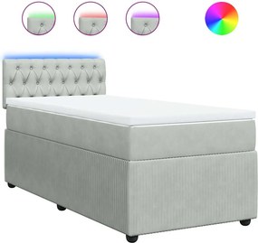 Box spring postel s matrací světle šedá 90x190 cm samet 3289920