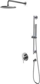 OMNIRES Y - Sprchový set s baterií pod omítku, s tělesem, průměr 25 cm, kartáčovaný nikl SYSY47NI