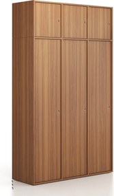 Nástavba pro skříně FRAME, 3x dveře, 1299 x 450 x 427 mm, cylindrický zámek, ořech