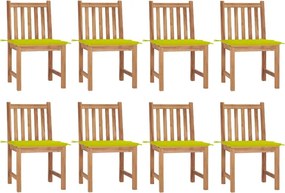 vidaXL Zahradní židle s poduškami 8 ks masivní teak [3073143] Barva: krémová