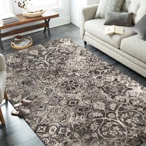 Moderní vzorovaný koberec hnědé barvy do obývacího pokoje Šířka: 160 cm | Délka: 220 cm