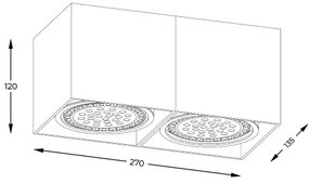 Zuma Line ACGU10-117-N - Bodové svítidlo BOX 2 2xGU10-ES111/15W/230V černá