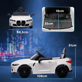AIYAPLAY dětské elektrické autíčko s dálkovým ovládáním BMW M4 bílé