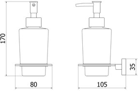 Mexen Arno, dávkovač mýdla, broušená ocel, 70207388-97