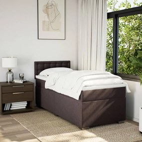 Box spring postel s matrací tmavě hnědá 90x200 cm textil 3288088
