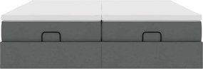 Osmanský rám postele s matrací tmavě šedá 180x200cm textil 3311242