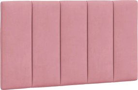 Postel s matrací Hanko růžová 90 x 190 cm samet 3208573