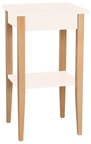 Noční stolek Taloumne, 40x35x70 cm, křídově bílá/přírodní