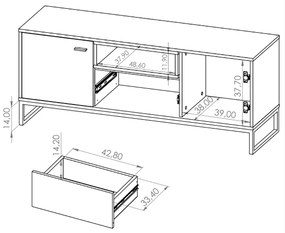 Obývací pokoj OLIER a | sestava E | 6 dílů | artisan/černá