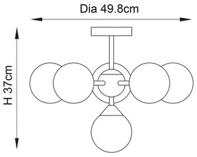 Endon 76501 - Lustr na tyči OSCAR 6xG9/5W/230V zlatá