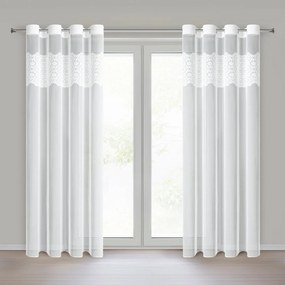 ZÁCLONA NA KROUŽCÍCH AFRODYTA 140X250 CM CM BÍLÁ
