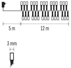 LED Vánoční venkovní řetěz 600xLED/17m IP44 multicolor