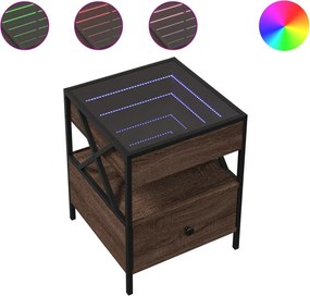 Noční stolek s Infinity LED hnědý dub 40 x 40 x 51 cm 3284105