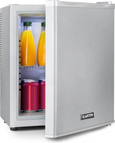 Klarstein Happy Hour 23, minibar, 23 l, 5-15 °C, energetická třída G, tichý, 25 dB, LED osvětlení, stříbrný
