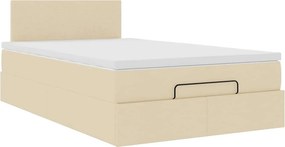 Osmanský rám postele s matrací krémově 120x200cm textil 3311371