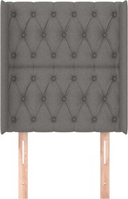 Čelo postele typu ušák tmavě šedé 83x16x118/128 cm textil 3119891