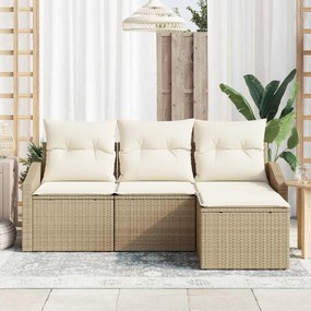 Set pohovek 4 ks Béžová polyratan 3346671