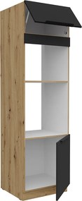 ARIA ac | vysoká skříňka 60 DPM-210 2F na vestavnou troubu a mikrovlnku | 60 cm | ANTI FINGERPRINT povrch | artisan/černá