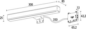 Sapho Sapho, VERONICA 2 LED svítilna, 8W, 300x25x83mm, černá, E27423CI