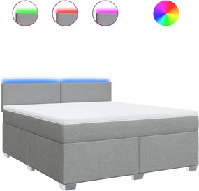 Box spring postel s matrací světle šedá 180 x 200 cm textil 3288260