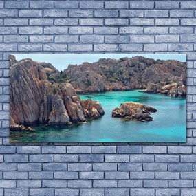 akrylový obraz Záliv Skály Moře Krajina 120x60 cm