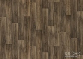 Breno PVC PURETEX Lime Oak 661D – tmavé dřevo, šíře 400 cm