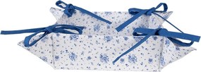 Bavlněný košík s modrými růžičkami Blue Rose Blooming - 35*35*8 cm