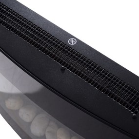 HOMCOM Elektrický krb Kamna elektrická s 2 úrovněmi výkonu 900/1800 W LED 65 x 11,4 x 52 cm nerezová černá pro příjemné teplo |