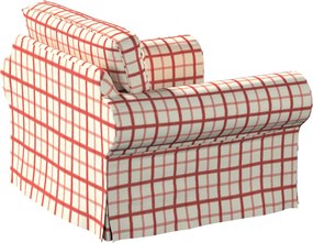 Potah na křeslo IKEA Ektorp barva červená látka vzorované