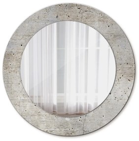 Kulaté zrcadlo s dekorem Šedý beton fi 50 cm