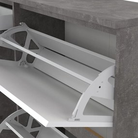 FALCO Botník Simplicity 206 beton/bílý lesk