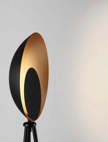LED černo-zlatá stojací lampa Kitro