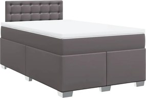 Box spring postel s matrací šedá 120x190 cm umělá kůže 3286114