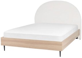 Čalouněná postel 160 x 200 cm bílá MILLAY Beliani