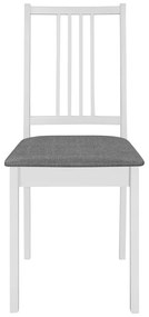 Jídelní židle s poduškami 2 ks bílé masivní dřevo - Default Title