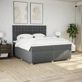 Box spring postel s matrací tmavě šedá 200x200 cm textil 3293702